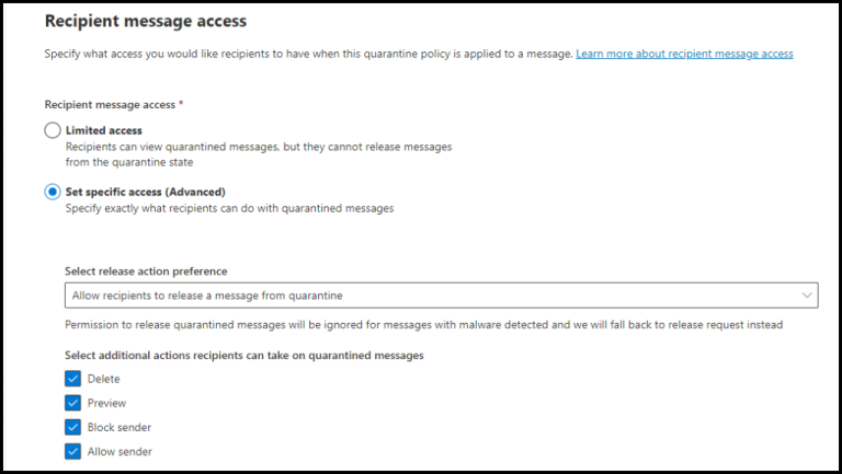Configure Email Security Quarantine Policy in Microsoft 365 - CPI ...